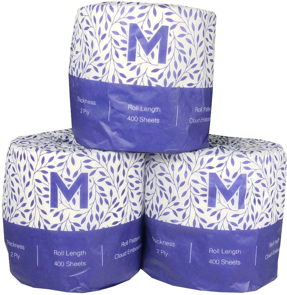POLY M-Series Premium Toilet Paper 2ply 400s x 48 rolls – Paradise Supplies
