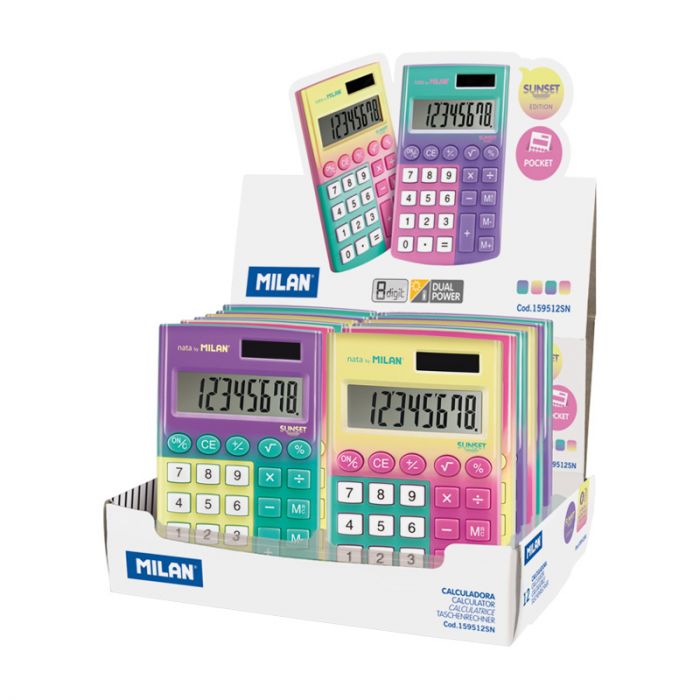 Milan Calculator 8-Digit Sunset Pocket – Paradise Supplies